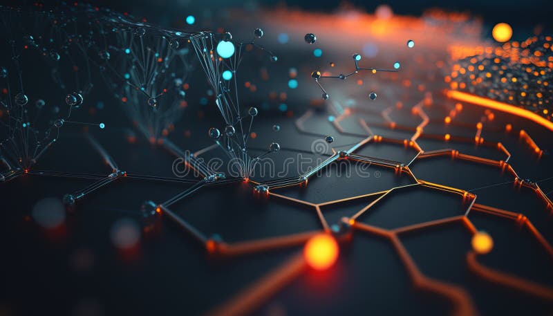 Background - Futuristic Blockchain Pattern on Dark Background - Ai ...