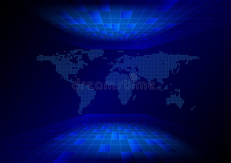 Background Futuristic Technology Blue Color Tone Vector Illustration ...