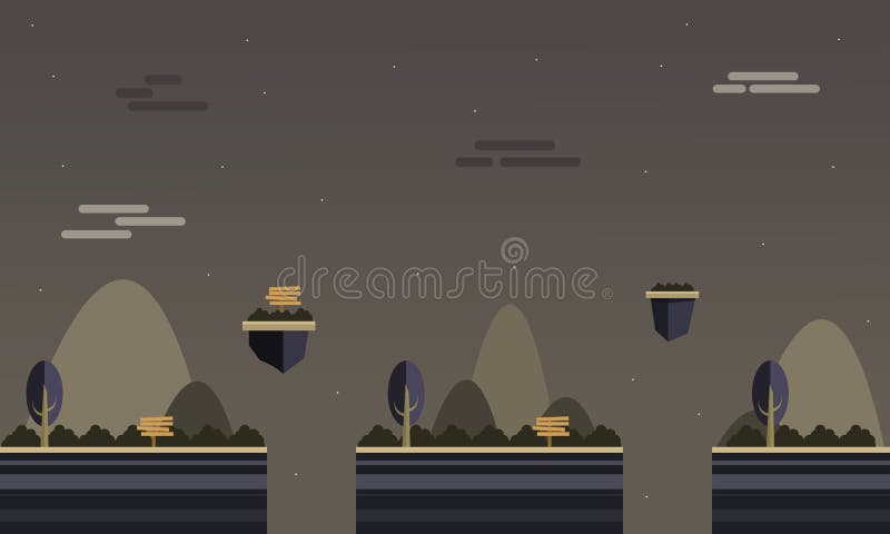 Background Game Scenery at Night Stock Vector - Illustration of ground ...