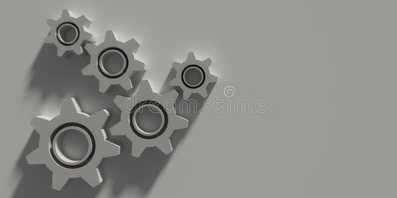 Background with Gears.Engineering Technology Banner 3D.illustration ...