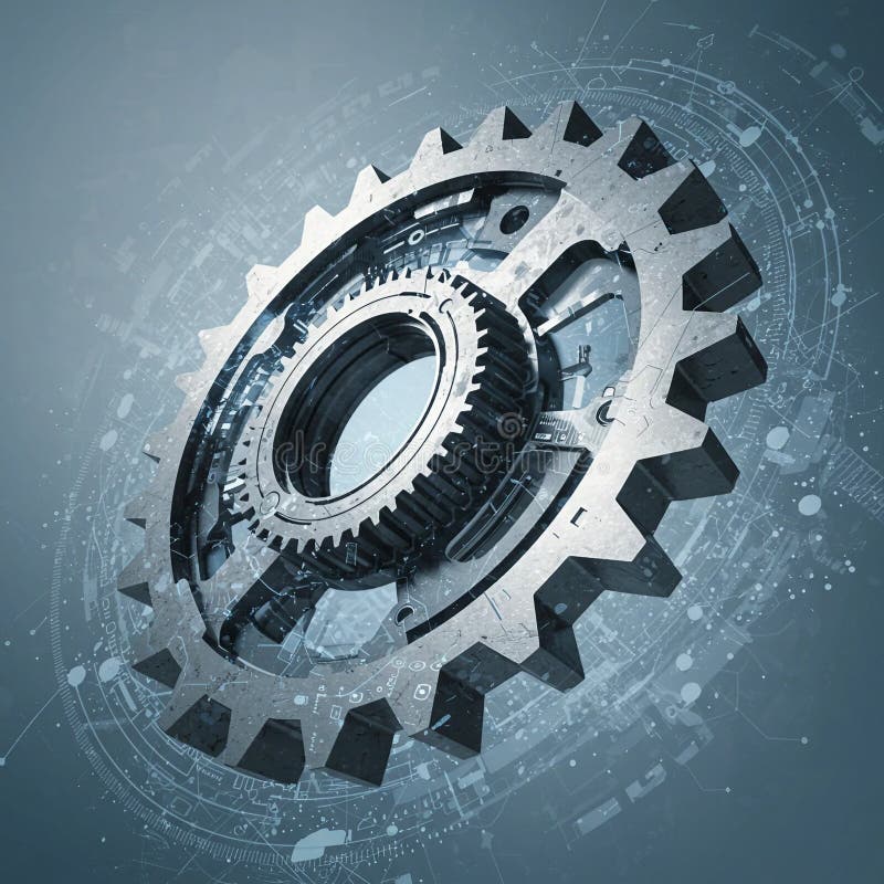 Background Gears Technical Drawings Grey Metallic Tones Stock Photos ...