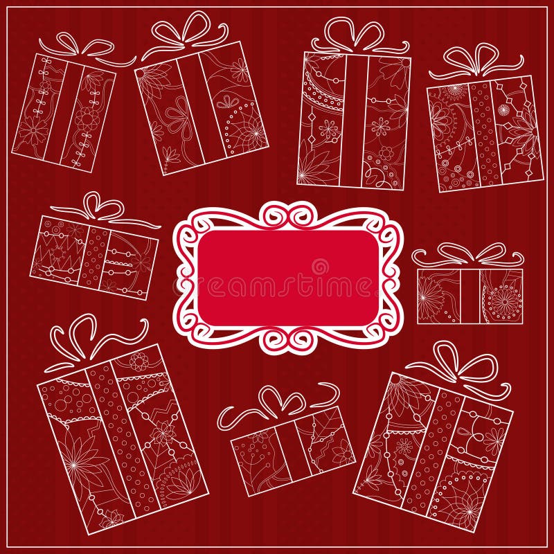 Background with gifts stock vector. Illustration of leaf - 57074478