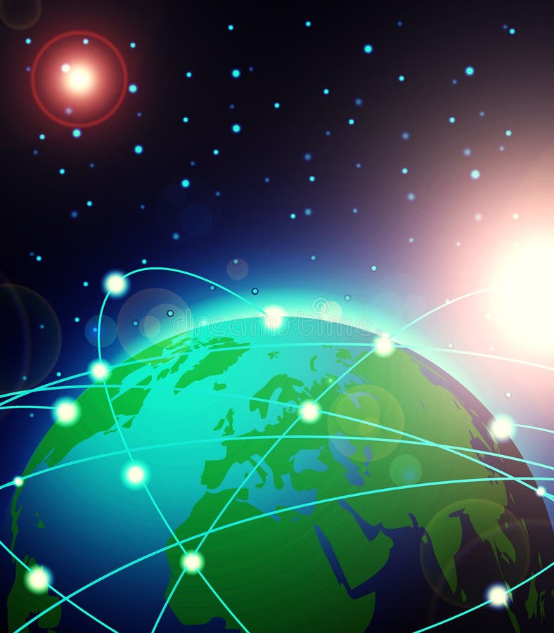 Background with Globe, Internet Concept of Global Business Stock ...