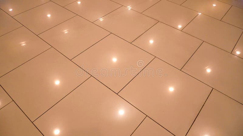 Glossy Tiled Floor with Lighting Reflection Stock Photo - Image of ...