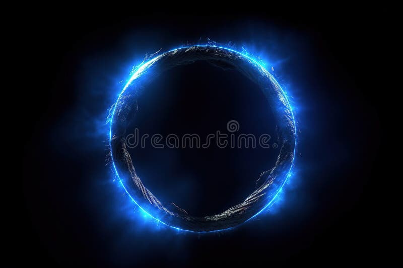Background with Glowing Circles. Blue Energy Circle Stock Illustration ...