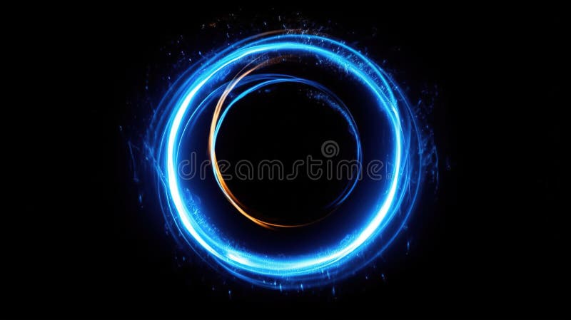 Background with Glowing Circles. Blue Energy Circle Stock Illustration ...