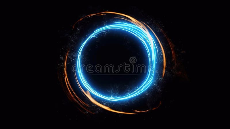 Background with Glowing Circles. Blue Energy Circle Stock Illustration ...