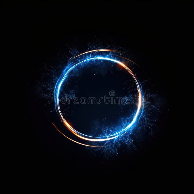 Background with Glowing Circles. Blue Energy Circle Stock Illustration ...