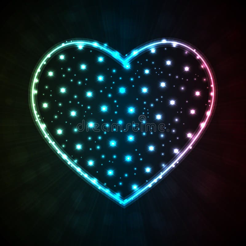 Background with Glowing Heart-shape Stock Vector - Illustration of ...