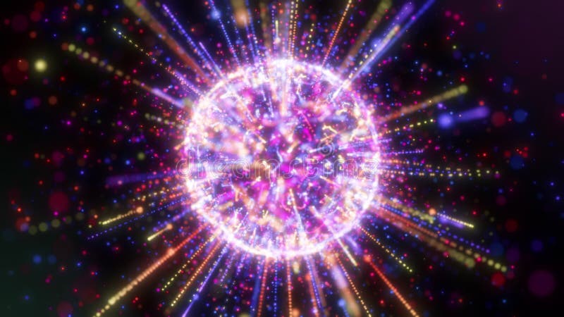 Background with Glowing Lights Effects and Atom Explosion Stock Video ...
