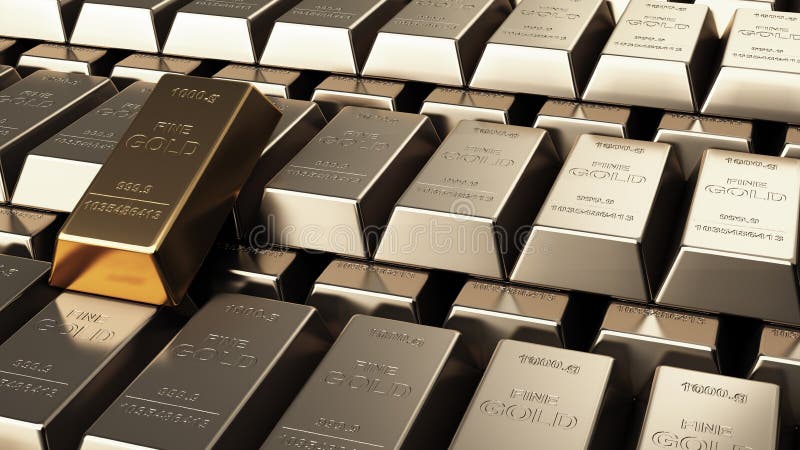 Background of Gold Bars Close Up High Quality 3d Render Image Stock ...