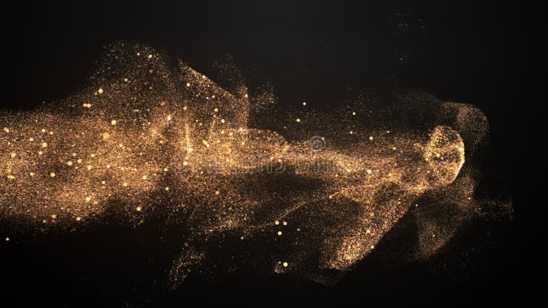 Background with Gold Colored Particles on a Black Background Stock ...