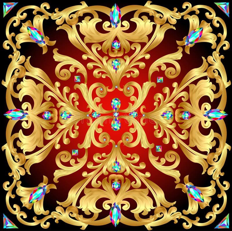 Patterns of Precious Stones. Postcard with Border Stock Vector ...