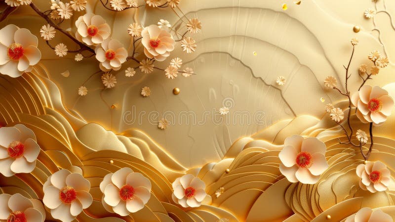 Background with Gold Geometric Pattern. Japanese Pattern Seamless ...