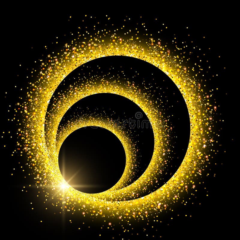 Gold Sparkling Ring with Glitter on Black Background Stock Vector ... Gold Sparkling Ring with Glitter on Black Background Stock Vector ...