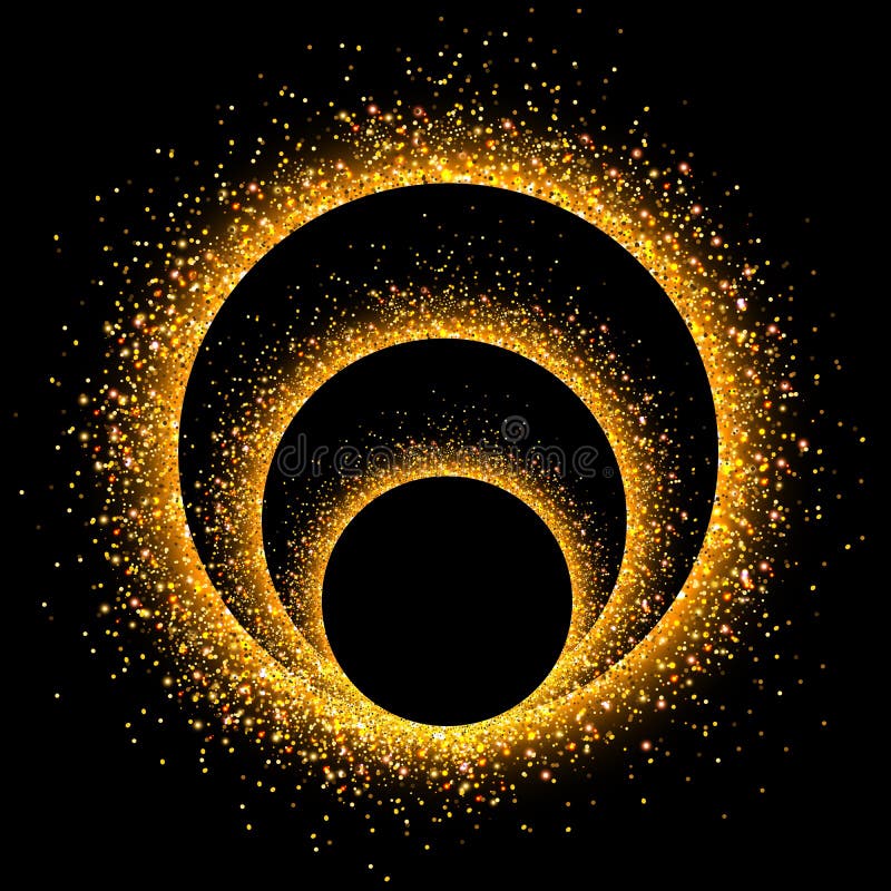 Gold Sparkling Ring with Glitter on Black Background Stock Vector ... Gold Sparkling Ring with Glitter on Black Background Stock Vector ...