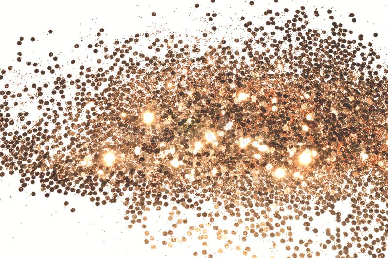 Background with Gold Glitter Sparkle on White, Decorative Spangles in ...