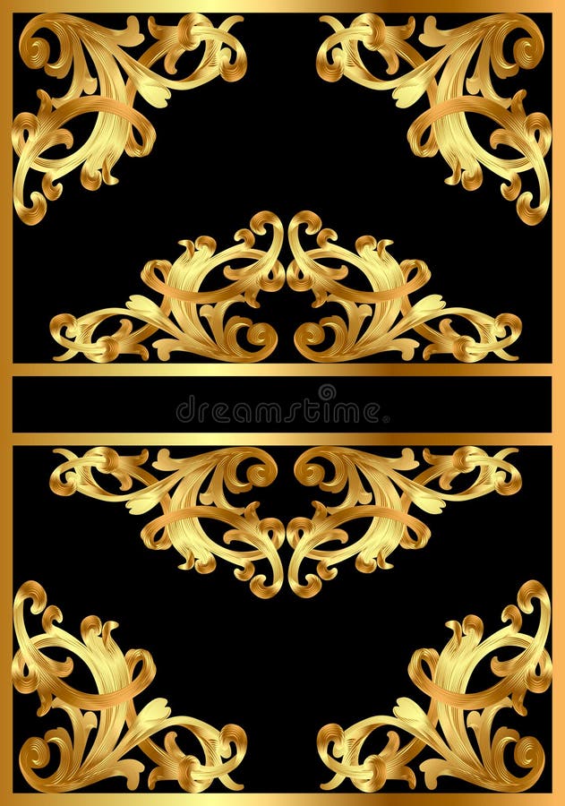 Gold Frame in the Gothic Style. Frame. Stock Vector - Illustration of ...