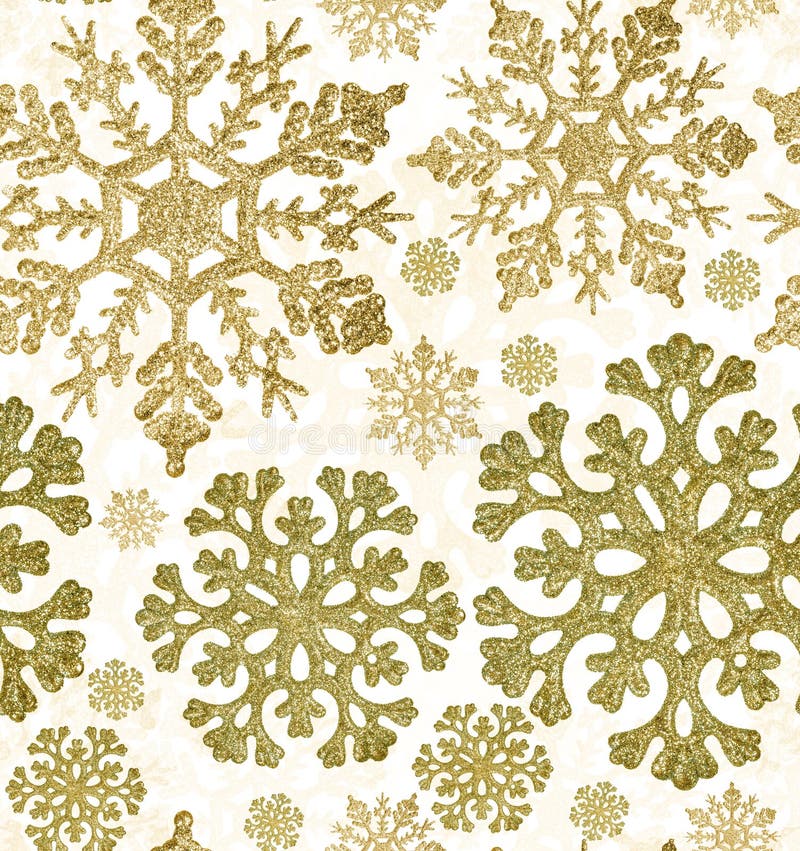 Background with Gold Snowflakes Stock Photo - Image of single, glitter ...