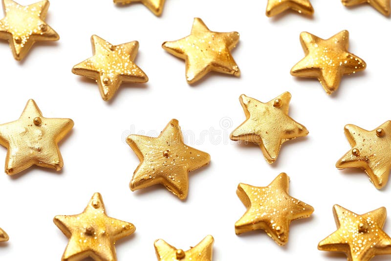 Background with Gold Stars, Top View Stock Illustration - Illustration ...