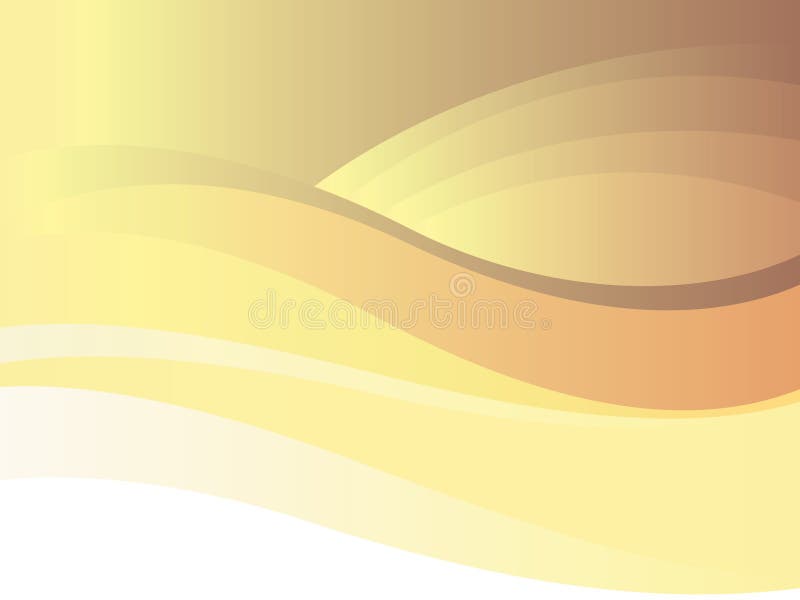 Abstract Gold Wavy on White Background with Golden Color Smooth Curves ...