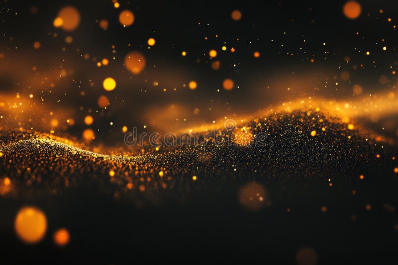 Background of Golden Orange Bubbles with Bokeh Gradient and Shiny ...