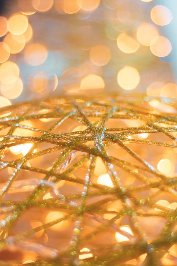 Background from Golden Twigs Braided with a Garland Stock Image - Image ...