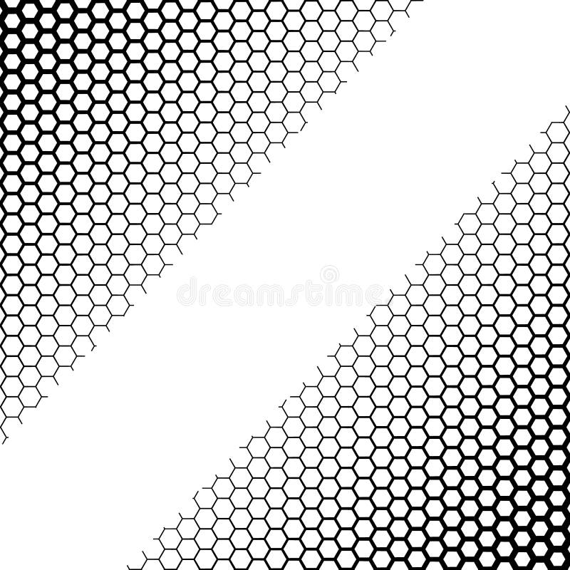Background with Gradient of Black and White Hexagons Stock Vector ...