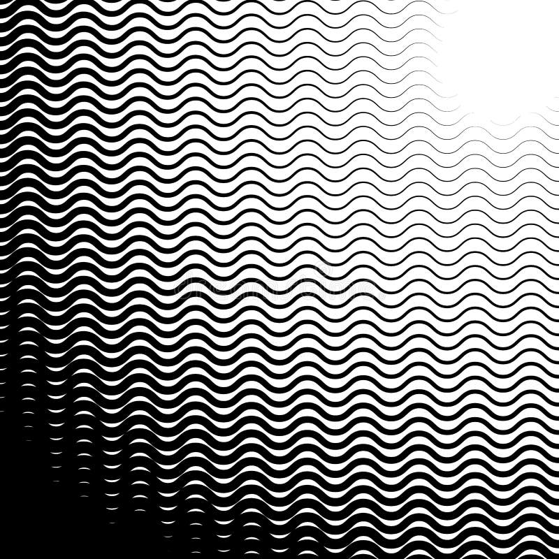 Background with Gradient of Black and White Wave Lines Stock Vector ...