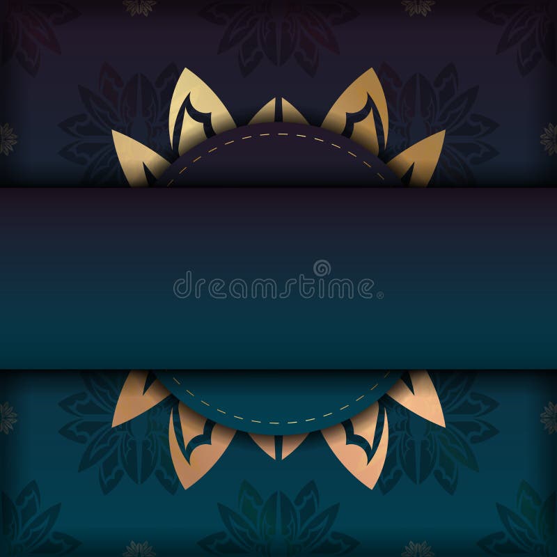 Background with Gradient Blue Color with Greek Gold Pattern for Design ...