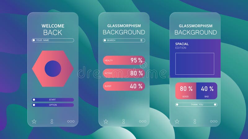 Background Gradient Glassmorphism Effect Mobile Application Design ...