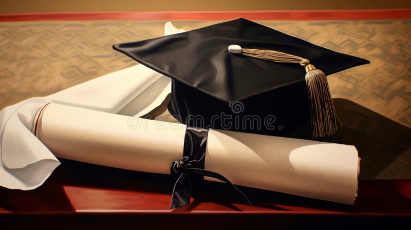 A Background of a Graduation Cap and Diploma Scroll with a "Well Done ...
