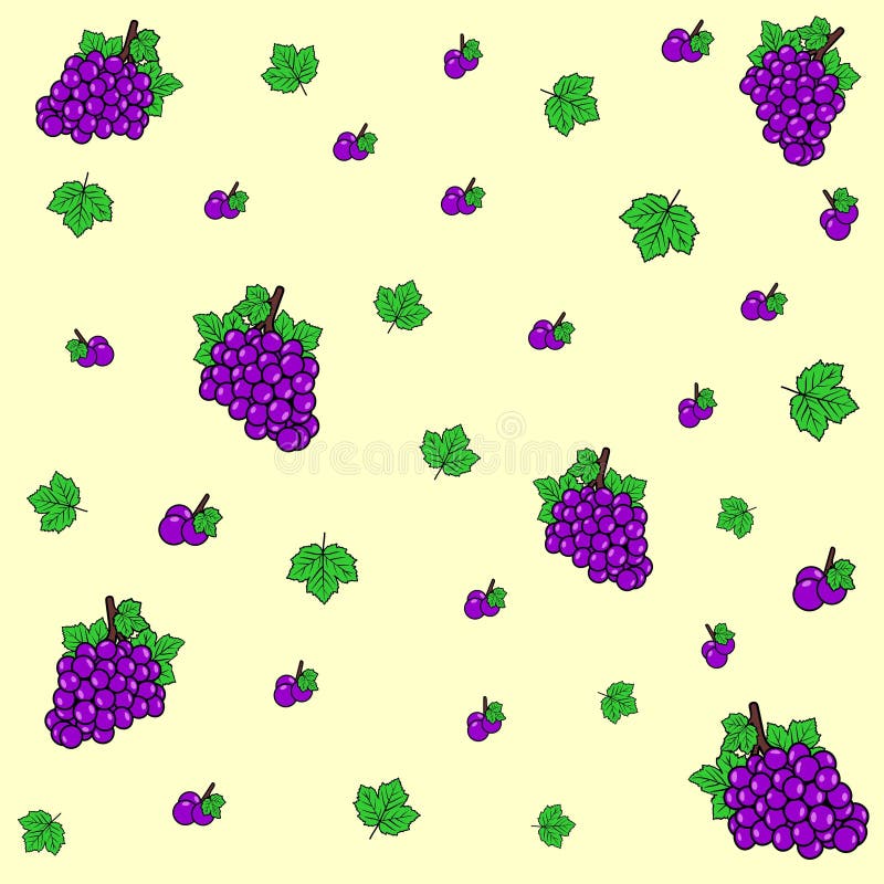 Background of Grapes and Grape Leaves Abstract Vector Illustration ...