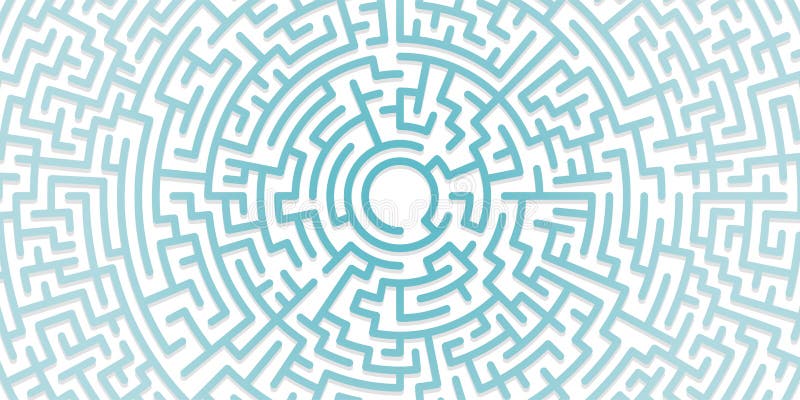 Background with Graphic Abstract Geometry Labyrinth Pattern. Blue Maze ...