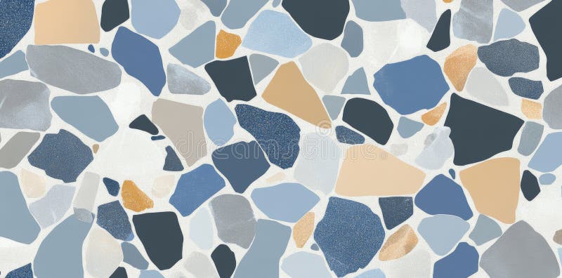 A Background of Gray Mosaic Stones Complemented by Terrazzo Marble ...