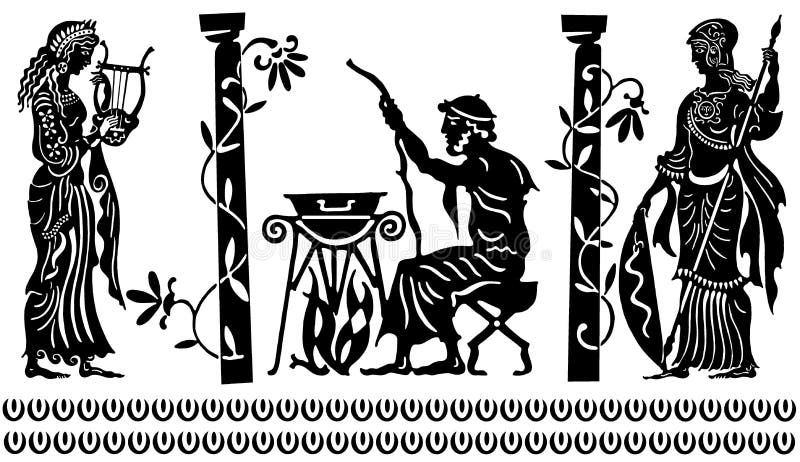 Background in the Greek Style. Stock Illustration - Illustration of ...