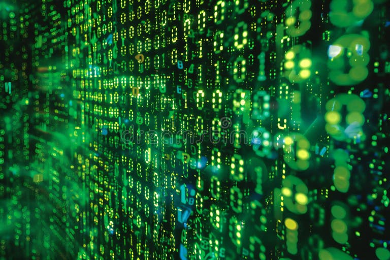 A Background of Green Binary Code Numbers, Symbolizing the Digital ...