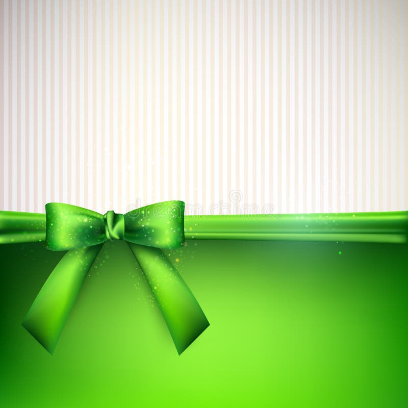 Background with green bow stock illustration. Illustration of ...