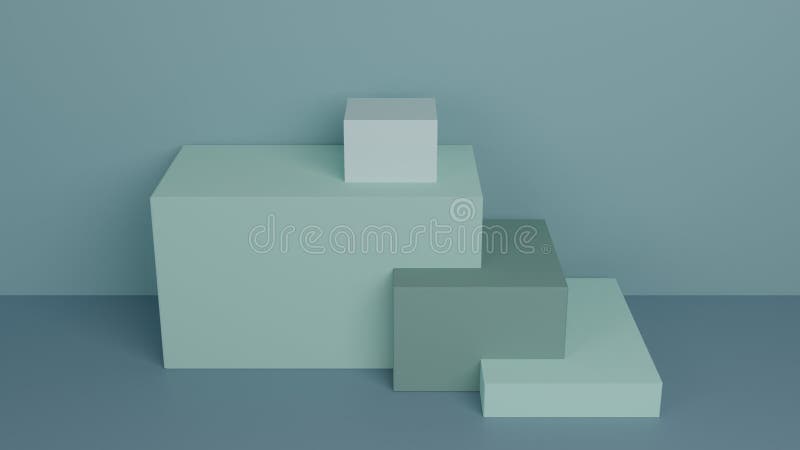 Background Green Boxes 3D Render Stock Illustration - Illustration of ...