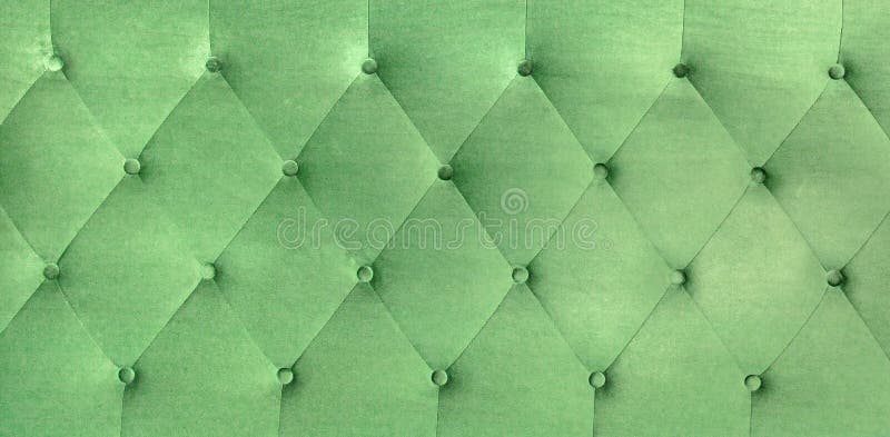 Background of Green Embossed Fabric with Buttons. Sofa Upholstery Stock ...