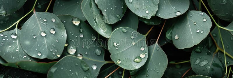 Background of Green Eucalyptus Leaves, Eucalyptus Plant Texture, Banner ...