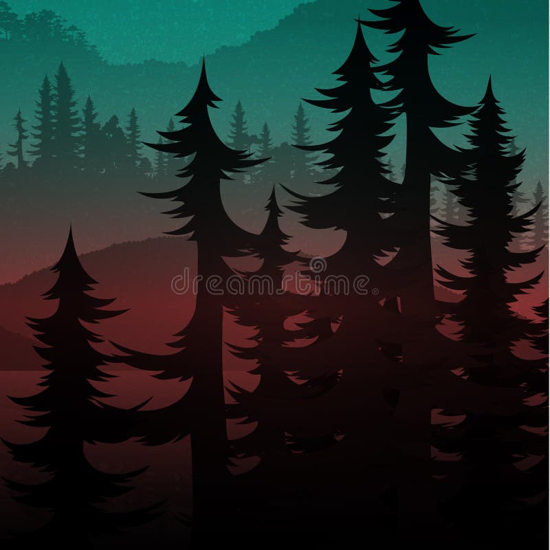 Background Green Realistic Nature of the Forest and Mountains Stock ...