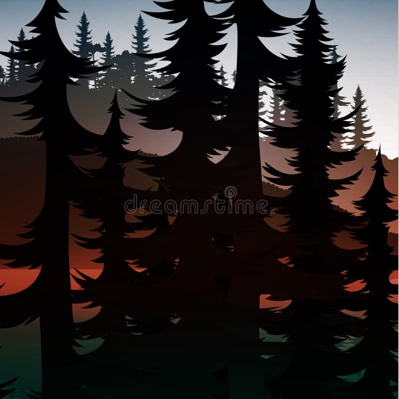Background Green Realistic Nature of the Forest and Mountains Stock ...