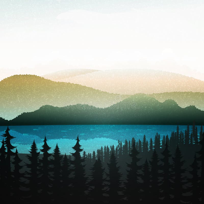 Background Green Realistic Nature of the Forest and Mountains Stock ...