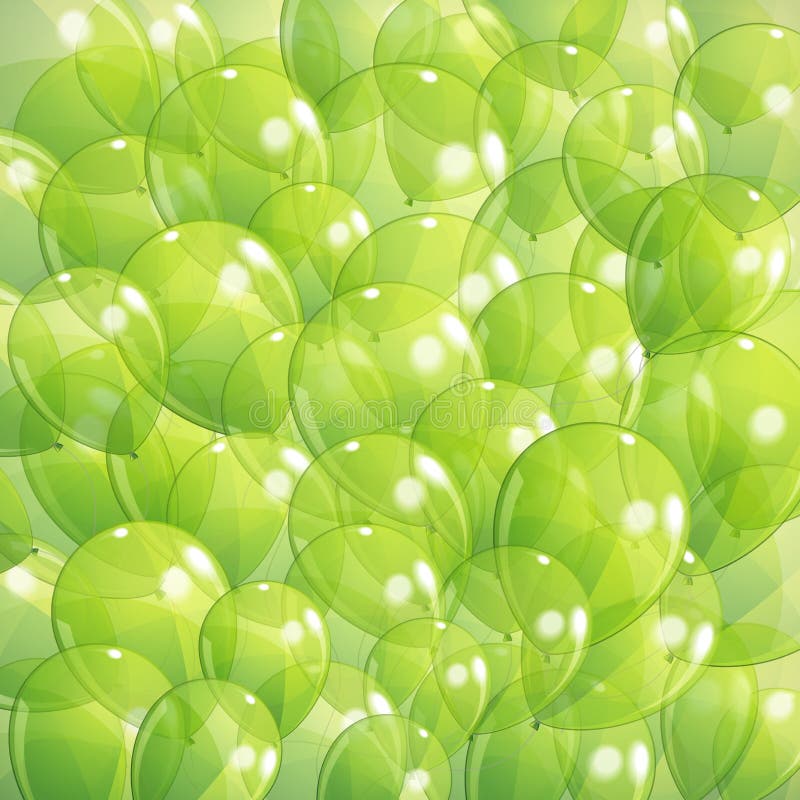 Background With Green Transparent Balloons Stock Illustration ...