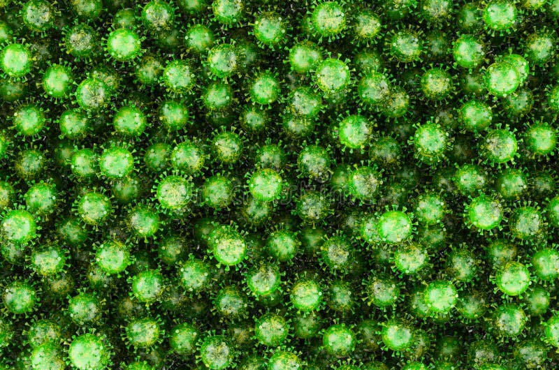 Background from Green Viruses. 3D Rendering Stock Illustration ...