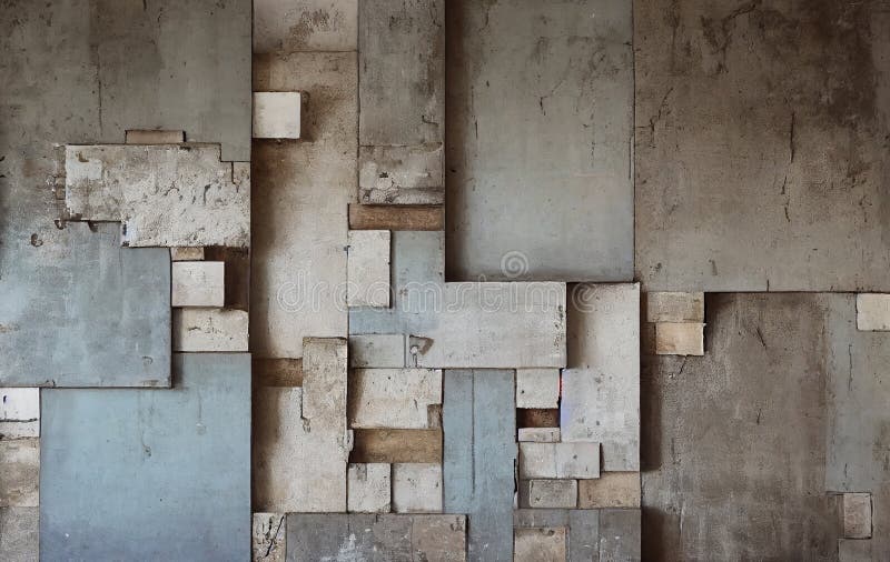 Background with Grey Concrete Wall, Modern Texture with Geometric ...