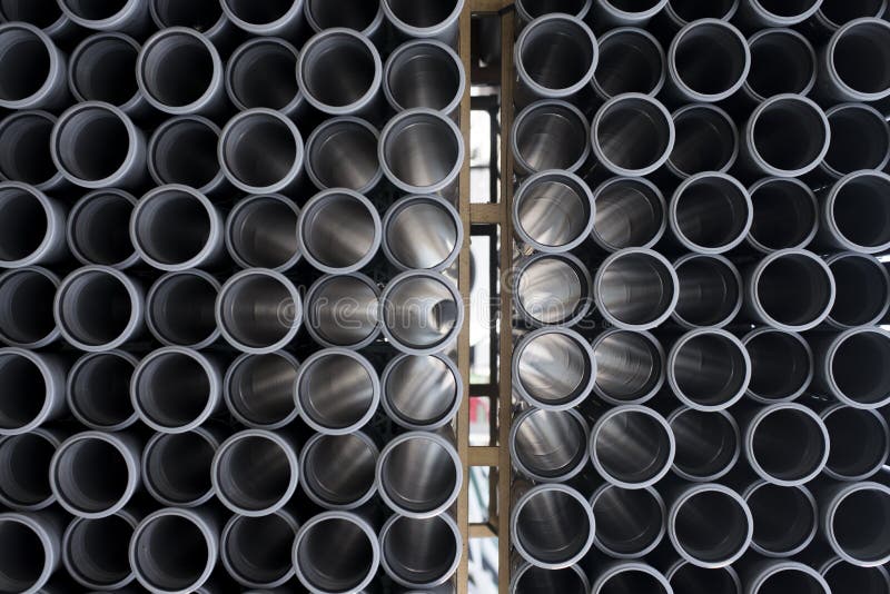 Background of Grey Plastic Sewage Pipes Used at the Building Site ...