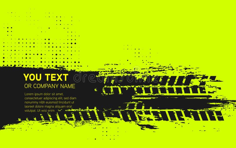 Background with Grunge Tire Track and Halftones. Eps10 Stock Vector ...