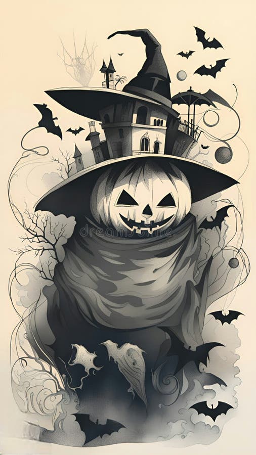 Halloween Theme Party Illustration Darkness Evil Stock Illustration ...
